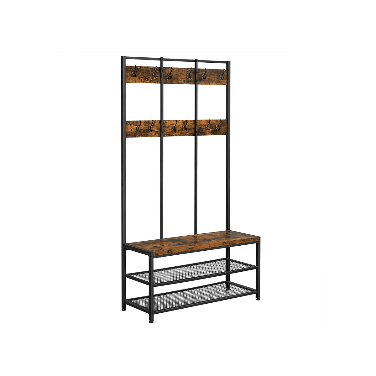Garderobe mit Schuhregal und Sitzbank – Industriedesign – 100 cm breit ...